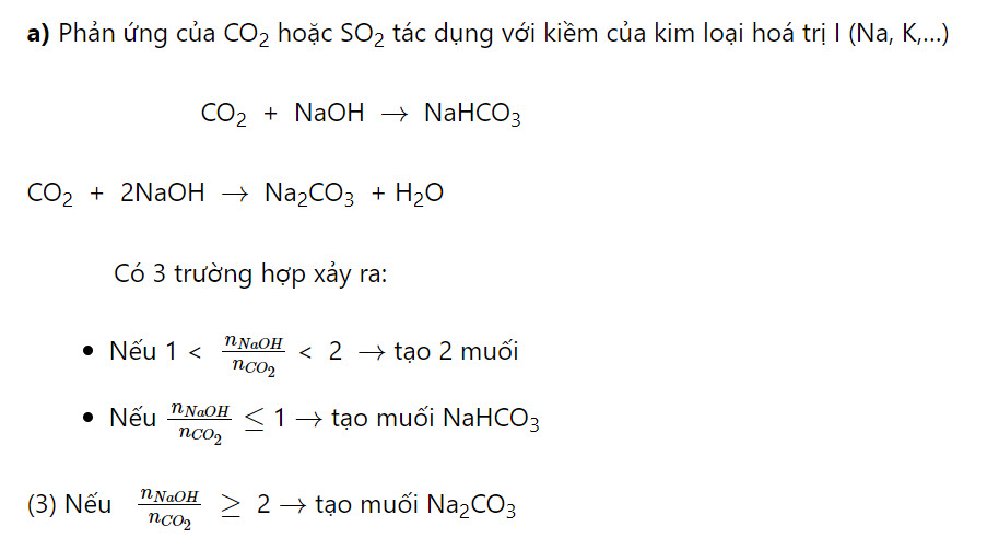 BÀI TOÁN XÁC ĐỊNH LOẠI MUỐI TẠO THÀNH KHI CHO CO2, SO2 TÁC DỤNG VỚI KIỀM - Wchem9